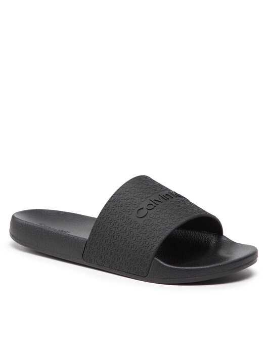 Ciabatte Calvin Klein Pool Slide Nano Ck Mono HW0HW00909 Nero Escarpe It
