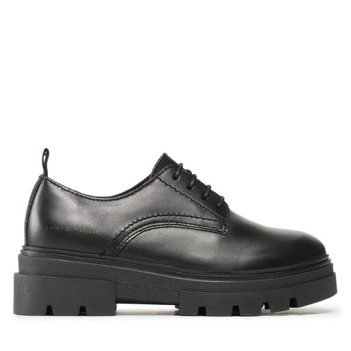 Oxford Schuhe Tommy Hilfiger Leather LAce Up Shoe FW0FW06780 Schwarz eschuhe
