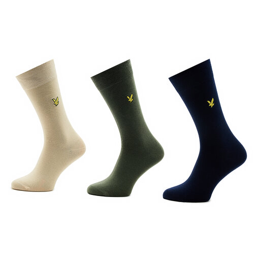Set de 3 perechi de șosete lungi pentru bărbați Lyle & Scott Angus LS-SK-500-2223 Verde ...