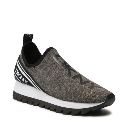 Sneakers DKNY Abbi Slip On Runne K2140893 Knit/Logo Elas Gold/Blk G05 ...