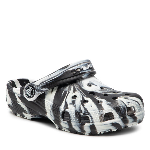 Klapki Crocs Classic Marbled Clog 207464 Black/White | eobuwie.com.pl