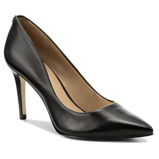 Pantofi cu toc subțire Guess Bennie2 FLBNN1 LEA08 Negru | epantofi.ro