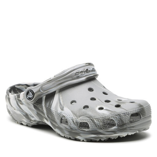 Șlapi Crocs Classic Marbled Clog 206867 Light Grey/Multi | epantofi.ro