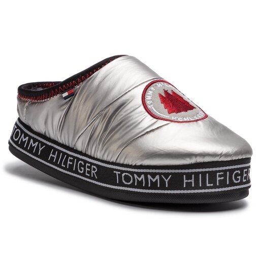 Papuci de casă Tommy Hilfiger Downslipper Patch FW0FW04182 Argintiu ...