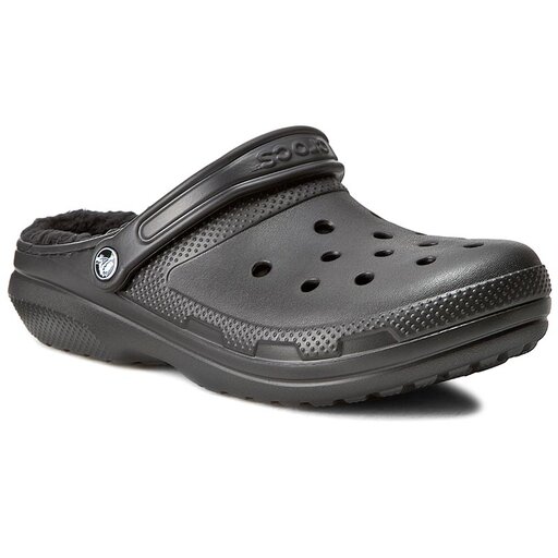 Șlapi Crocs Classic Lined Clog 203591 Black/Black • Www.epantofi.ro