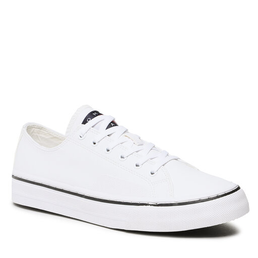 Teniși Tommy Jeans Lace Vulc Ess EM0EM01047 White YBR | epantofi.ro