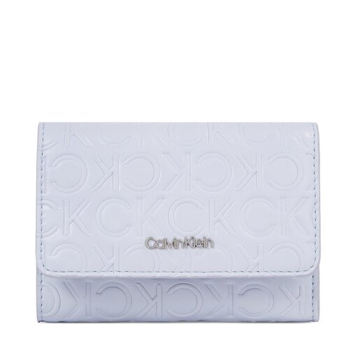 Damen Geldbörse Calvin Klein Ck Must Trifold Sm Emb K60k611325 Blau