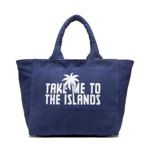 Τσάντα Guess Canvas Beach Bag E2GZ03 WO00F Σκούρο μπλε | epapoutsia.gr