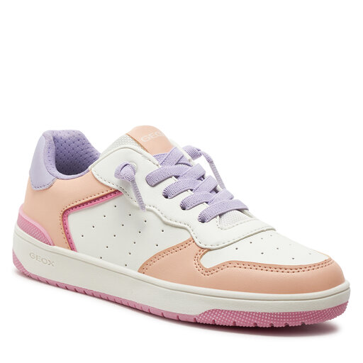 Sneakers Geox J Washiba Girl J36HXD 054FU C1997 D White/Peach | epantofi.ro