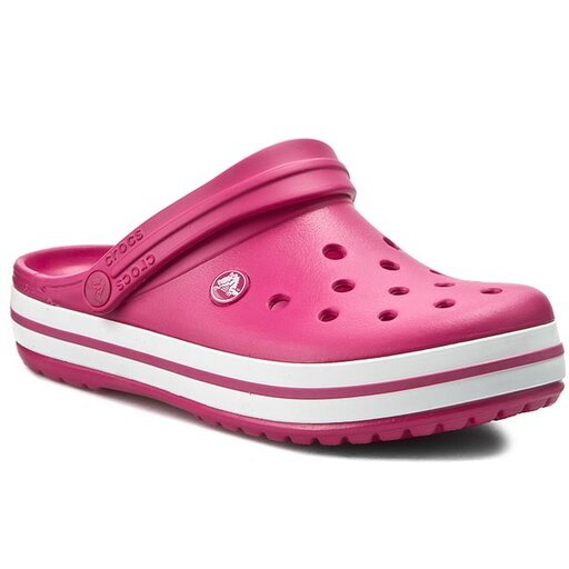 Pantoletten Crocs Crocband 11016 Raspberry/White | eschuhe.de