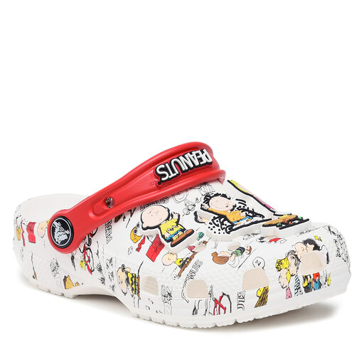 Şlapi Crocs Crocs Peanuts Classic Clog Kids 208630 White/Multi 94S ...