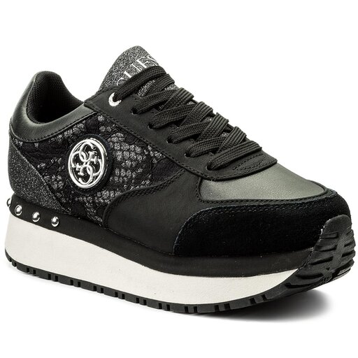 Sneakersy Guess Tiffany FLTIF1 LAC12 Czarny | eobuwie.com.pl