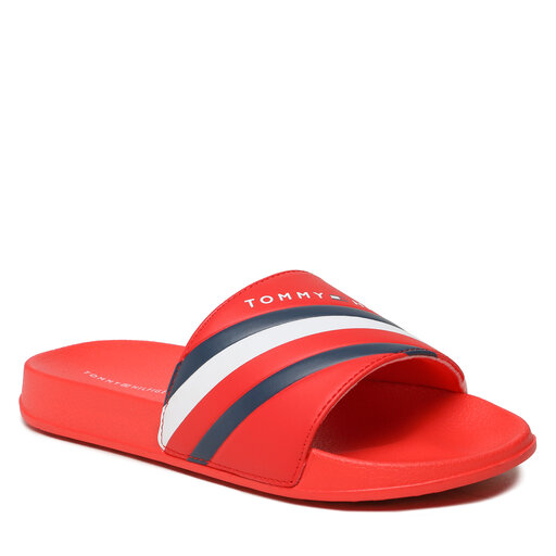 Pantoletten Tommy Hilfiger Stripes Pool Slide T3B0-32932-1172 S Red 300 ...