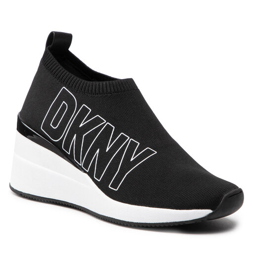 Sneakers DKNY DKNY-Pavi-Slip On Wedge Black/White | epantofi.ro