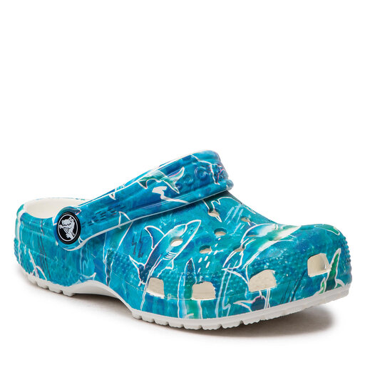 Παντόφλες Crocs Classic Pool Party Clog K 207826 Shark/Ocean ...