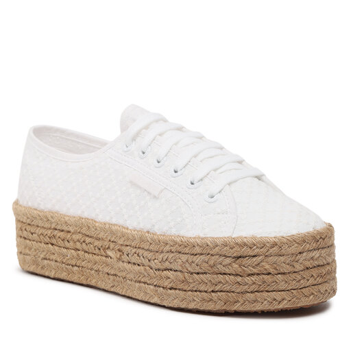 Espadrilles Superga 2790 Rope Macrame Rhombus S3126PW White | eschuhe.de
