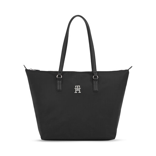 Τσάντα Tommy Hilfiger Poppy Th Tote AW0AW15639 Μαύρο | epapoutsia.gr