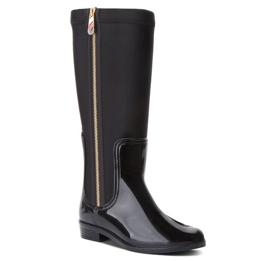 Gummistiefel Tommy Hilfiger Material Mix Long Ra FW0FW03564 Schwarz eschuhe
