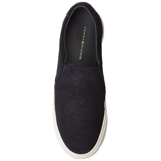 Sneakers aus Stoff Tommy Hilfiger Fashion Suede Slip On Cupsole FM0FM01817 Dunkelblau eschuhe