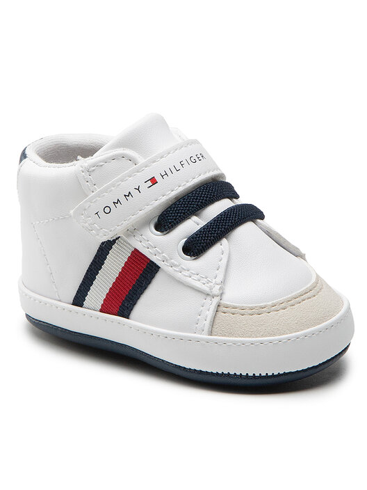 Sneakersy Tommy Hilfiger Velcro Shoe T0B4-32446-1430 Biały | eobuwie.com.pl