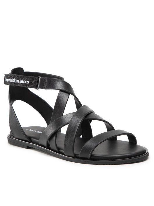 Сандали Calvin Klein Jeans Flat Sandal Strappy Lth YW0YW00547 Черен ...