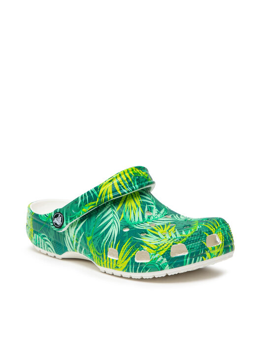 Pantoletten Crocs Classic Tropical Clog 207179 Grün | eschuhe.de