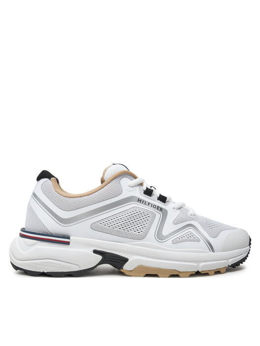 Sneakers Tommy Hilfiger M Runner Tech Knit FM0FM05109 Alb | epantofi.ro