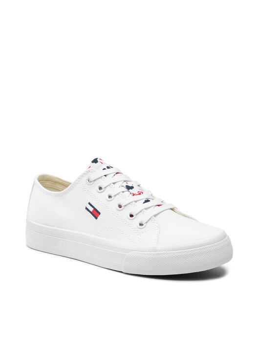 Teniși Tommy Jeans Lowcut Vulc EN0EN01417 Alb | epantofi.ro