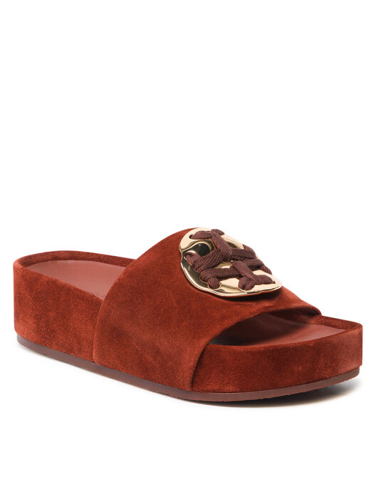 Şlapi Tory Burch Patus Logo Sandal 136989 Maro | epantofi.ro