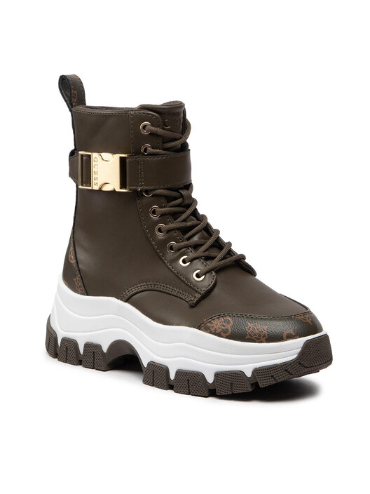 Botine Guess Bikerz FL8BKZ ELE12 Kaki | epantofi.ro