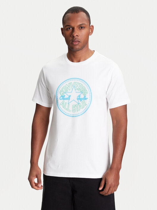 Converse T-Shirt Neon Sign All Star Patch 10027722-A02 Weiß Regular Fit ...