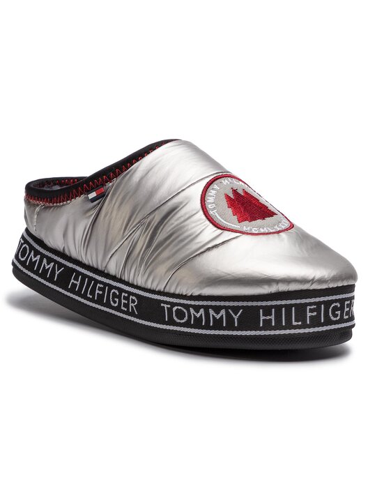 Papuci de casă Tommy Hilfiger Downslipper Patch FW0FW04182 Argintiu ...
