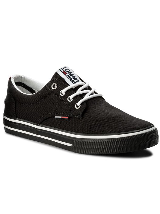 Teniși Tommy Jeans Textile Sneaker EM0EM00001 Negru | epantofi.ro