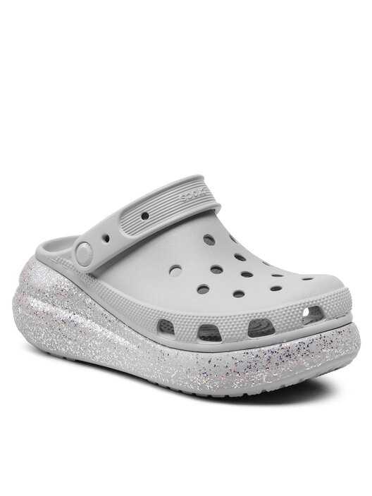 Şlapi Crocs Classic Crush Glitter Clog 208256 Gri | epantofi.ro