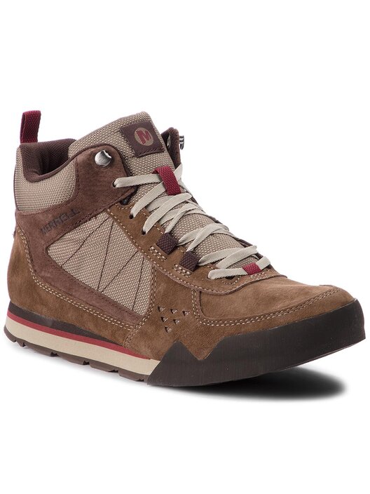 Trekkingi Merrell Burnt Rock Tura Mid Suede J32879 Brązowy | eobuwie.com.pl