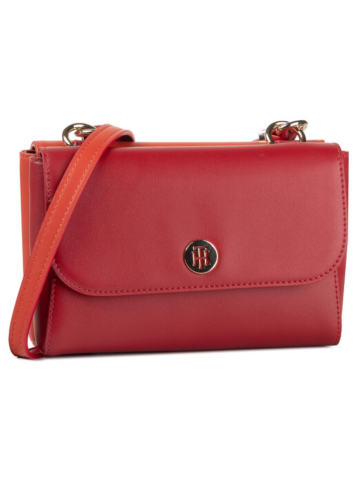 Handtasche Tommy Hilfiger Th Smooth Crossover AW0AW07329 Rot | eschuhe.de
