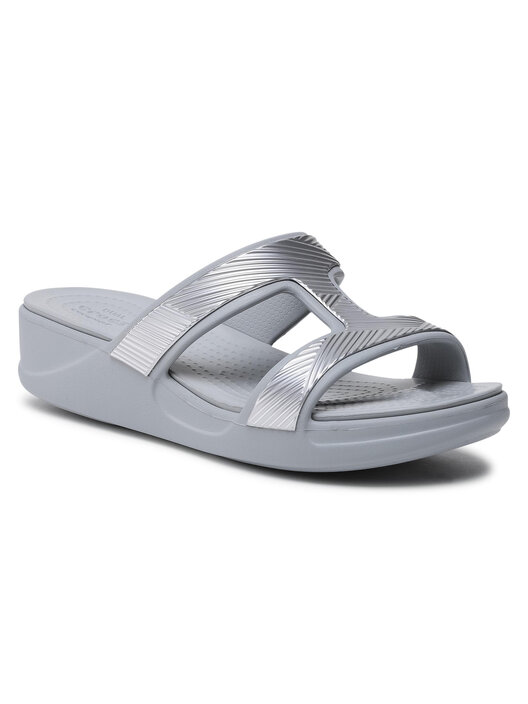 Klapki Crocs Monterey Metallic Sowdg 207144 Srebrny | eobuwie.com.pl