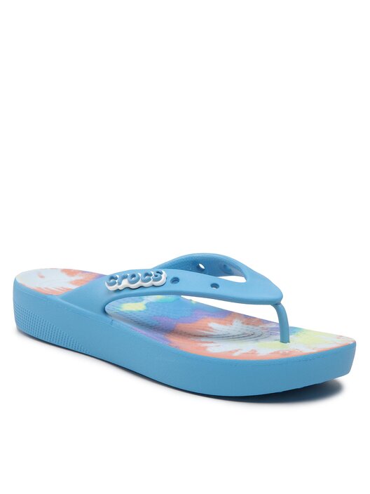 Chancletas Crocs Classic Platform Tiedye 208043 Azul | zapatos.es
