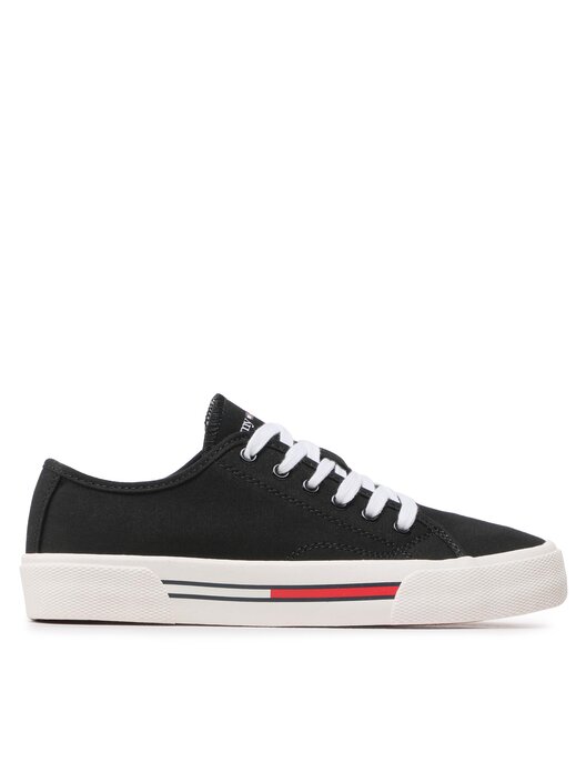 Teniși Tommy Jeans Low Cut Wmns Canvas EN0EN02085 Negru | epantofi.ro