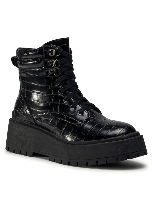 Trappers Pepe Jeans Bobbing Croco PLS50399 Negru | epantofi.ro