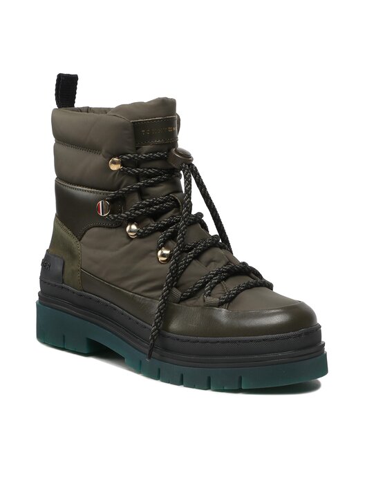Stiefeletten Tommy Hilfiger Laced Outdoor Boot FW0FW06610 Grün | eschuhe.de