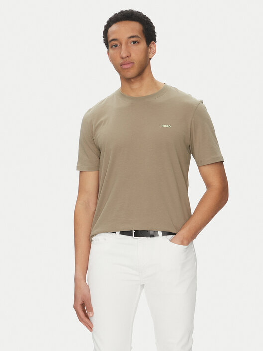 HUGO T-Shirt Dero222 50466158 Καφέ Regular Fit | epapoutsia.gr