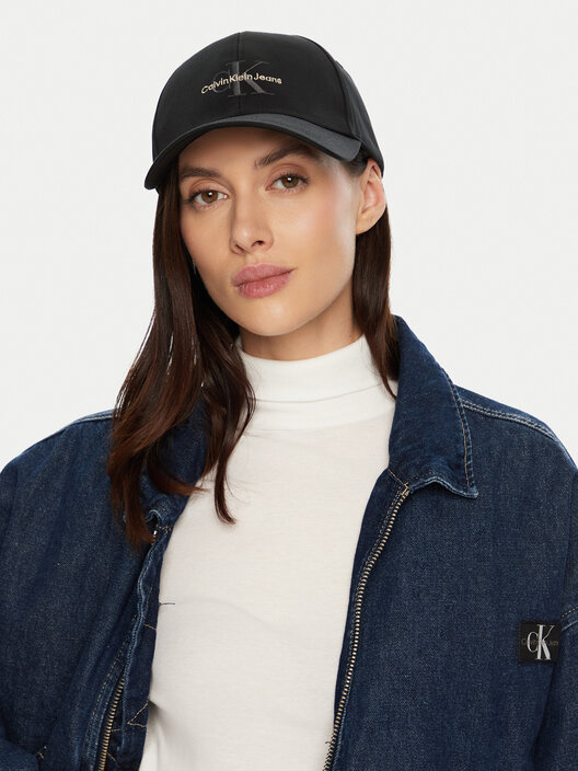 Czapka z daszkiem Calvin Klein Mono Logo Embro K60K612317 Czarny | eobuwie.com.pl