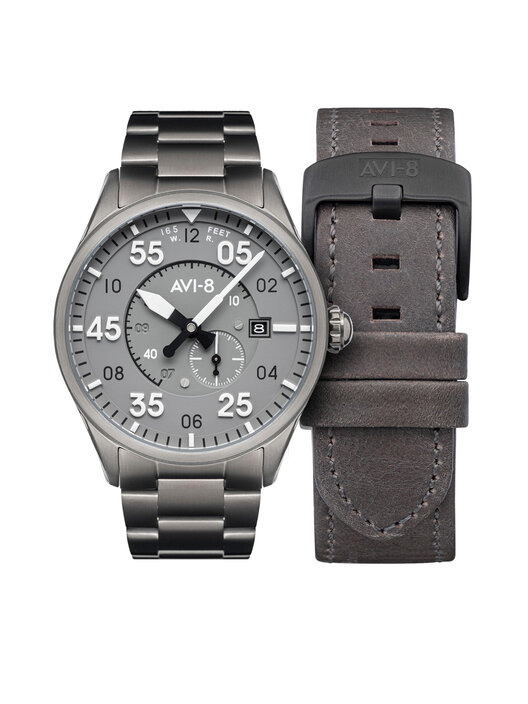 Zegarek AVI-8 Spitfire Type 300 Automatic AV-4073-44 Srebrny | eobuwie ...