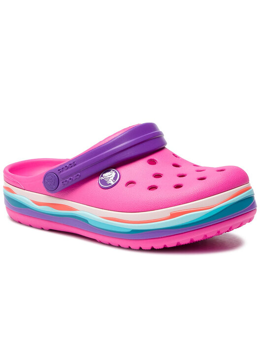 Παντόφλες Crocs Crocband Wavy Band Clog K 205697 Ροζ | epapoutsia.gr