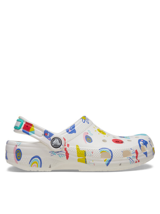 Klapki Crocs Classic Doodle Print Clog K 210356 Biały | eobuwie.com.pl
