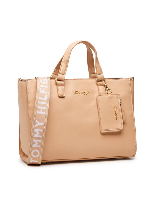 Handtasche Tommy Hilfiger Tommy Joy Satchel Bag AW0AW11181 Beige eschuhe