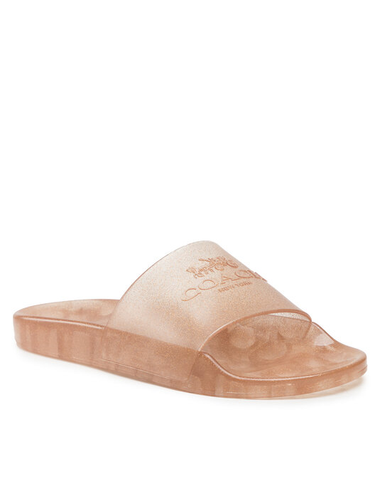 Chanclas Coach Ulyssa Rubber Slide C3068 Oro | zapatos.es