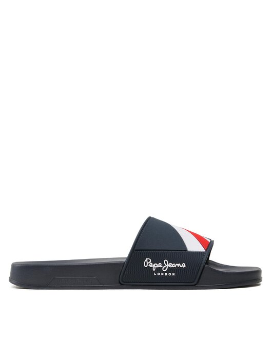 Klapki Pepe Jeans Slider Texture PMS70125 Granatowy | eobuwie.com.pl