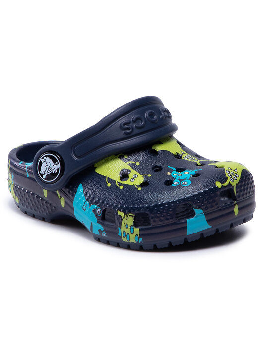 Şlapi Crocs Classic Monster Print Clog T 206833 Bleumarin | epantofi.ro
